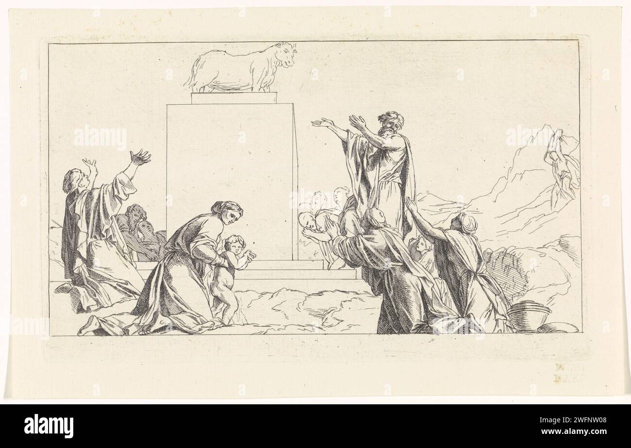Worship of the Golden Calf, Bernard Picart, 1683 - 1733 print The ...