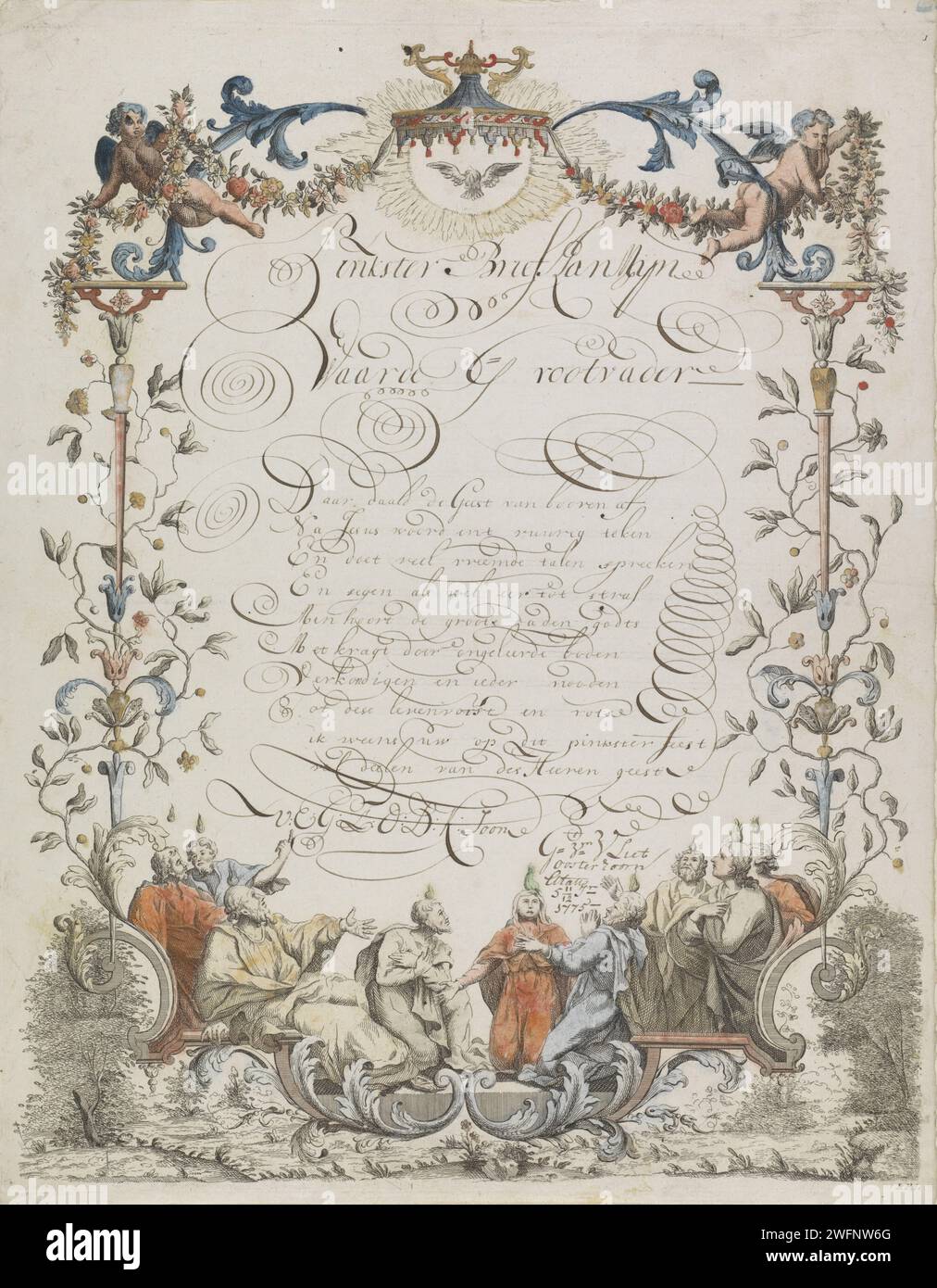 Wish letter with the descendant of the Holy Spirit, 1775 print Wish ...