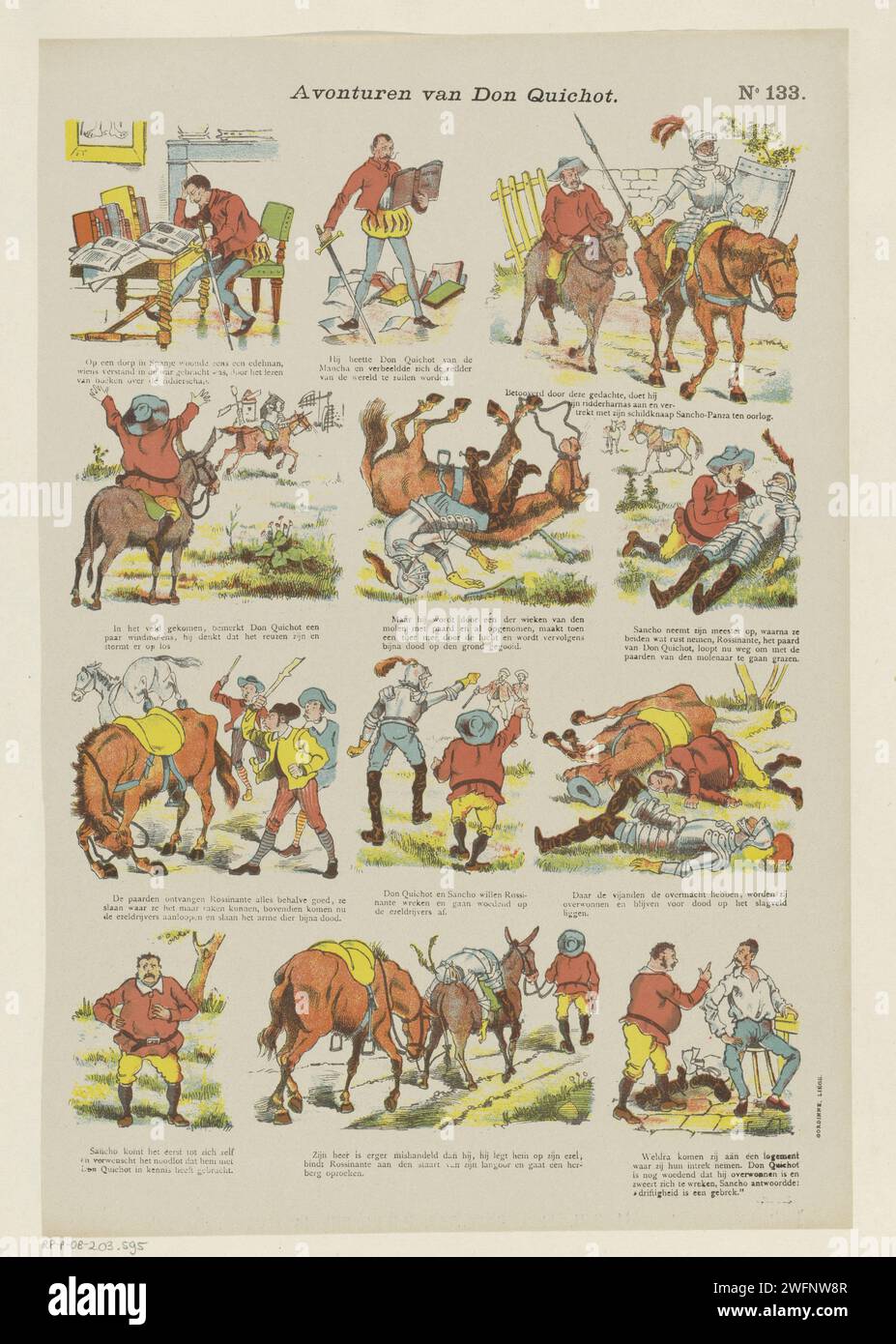 Adventures of Don Quixot, 1894 - 1959 print Leaf with 12 performances ...