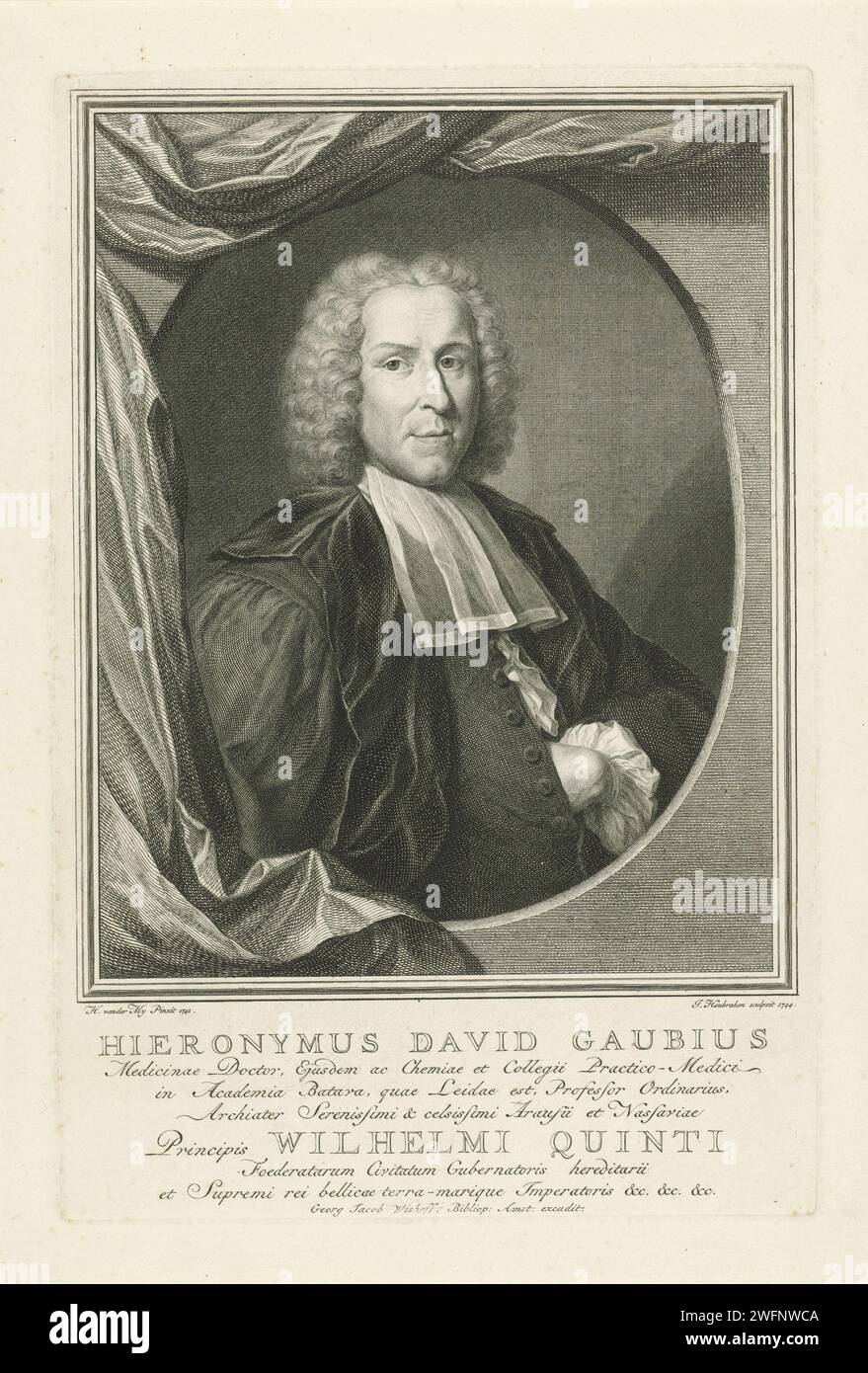 Portrait of Hieronymus David Gaubius, Jacob Houbraken, After Hieronymus ...