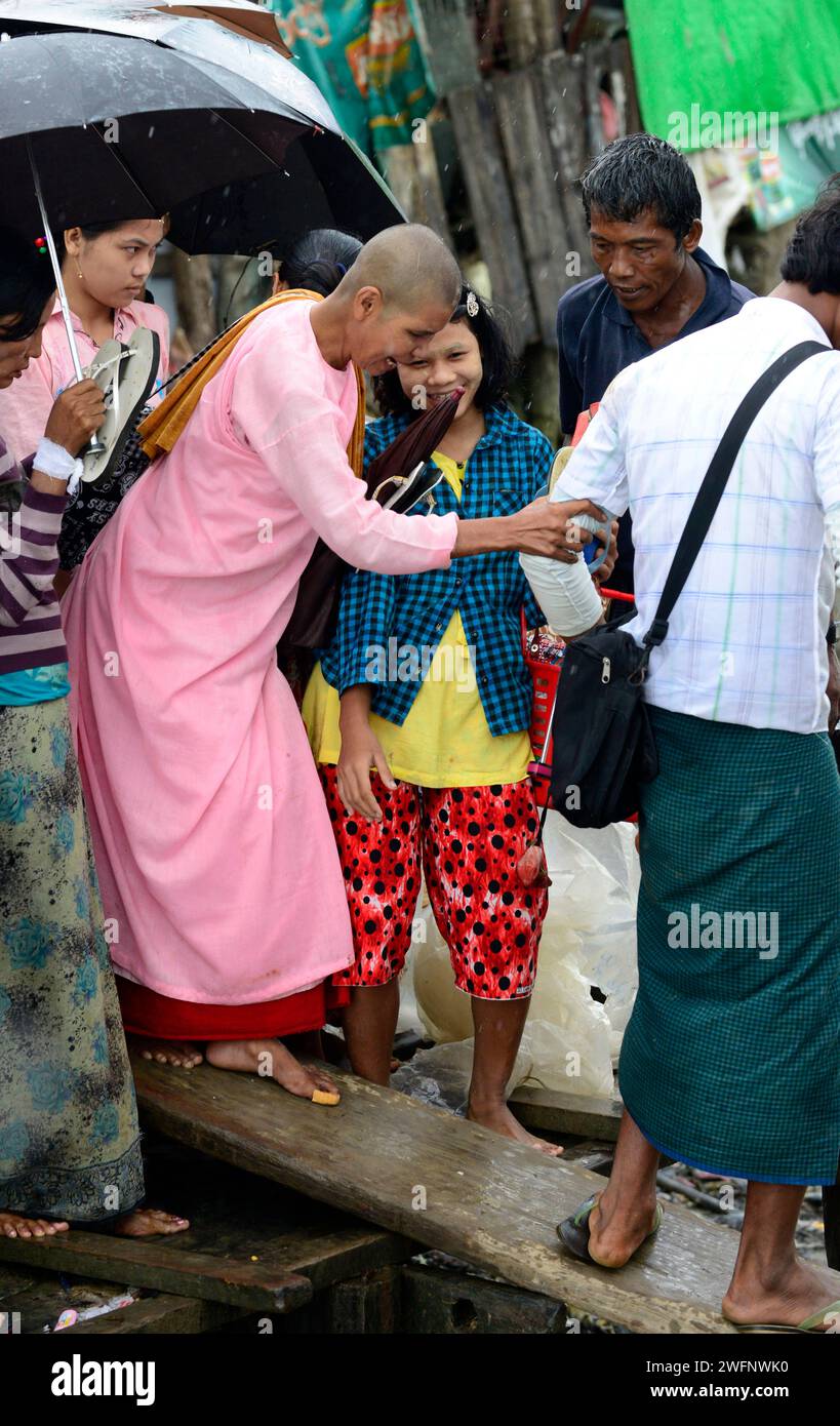 Heavy monsoon rains along the Kaladan river in Rakhine State in Western ...