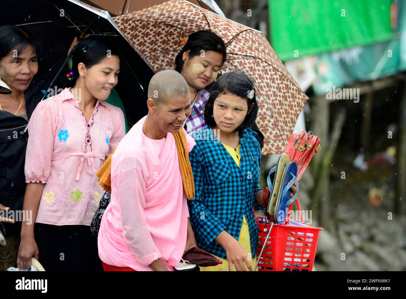 Heavy monsoon rains along the Kaladan river in Rakhine State in Western ...