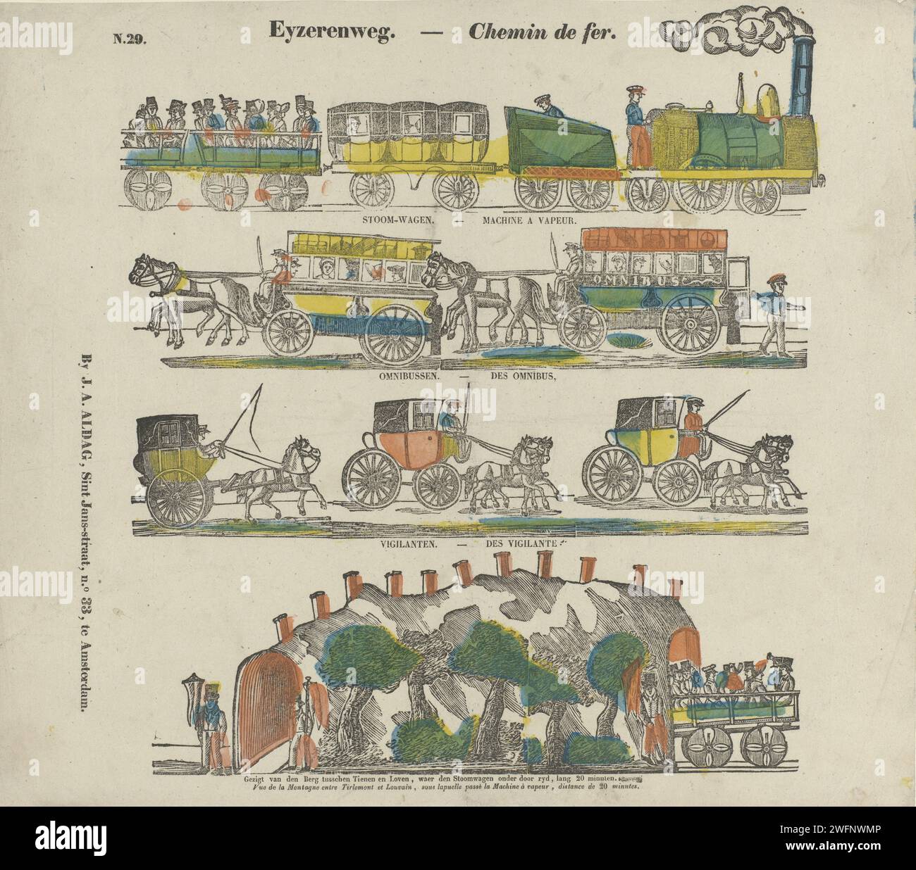 Eycernweg - Chemin the Fer, J.A. Age day, 1851 - 1880 print Leaf with 4 ...