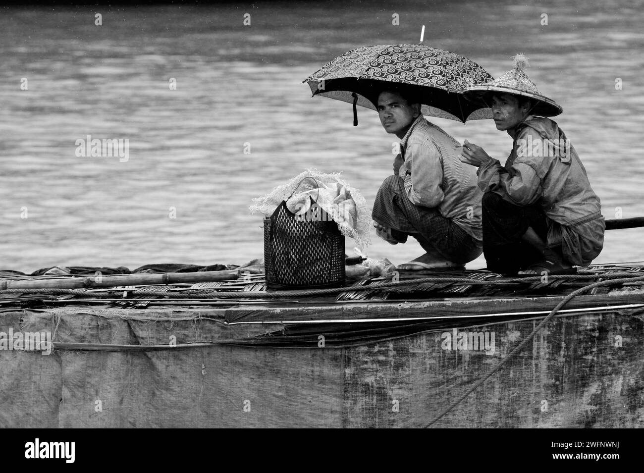 Heavy monsoon rains along the Kaladan river in Rakhine State in Western ...