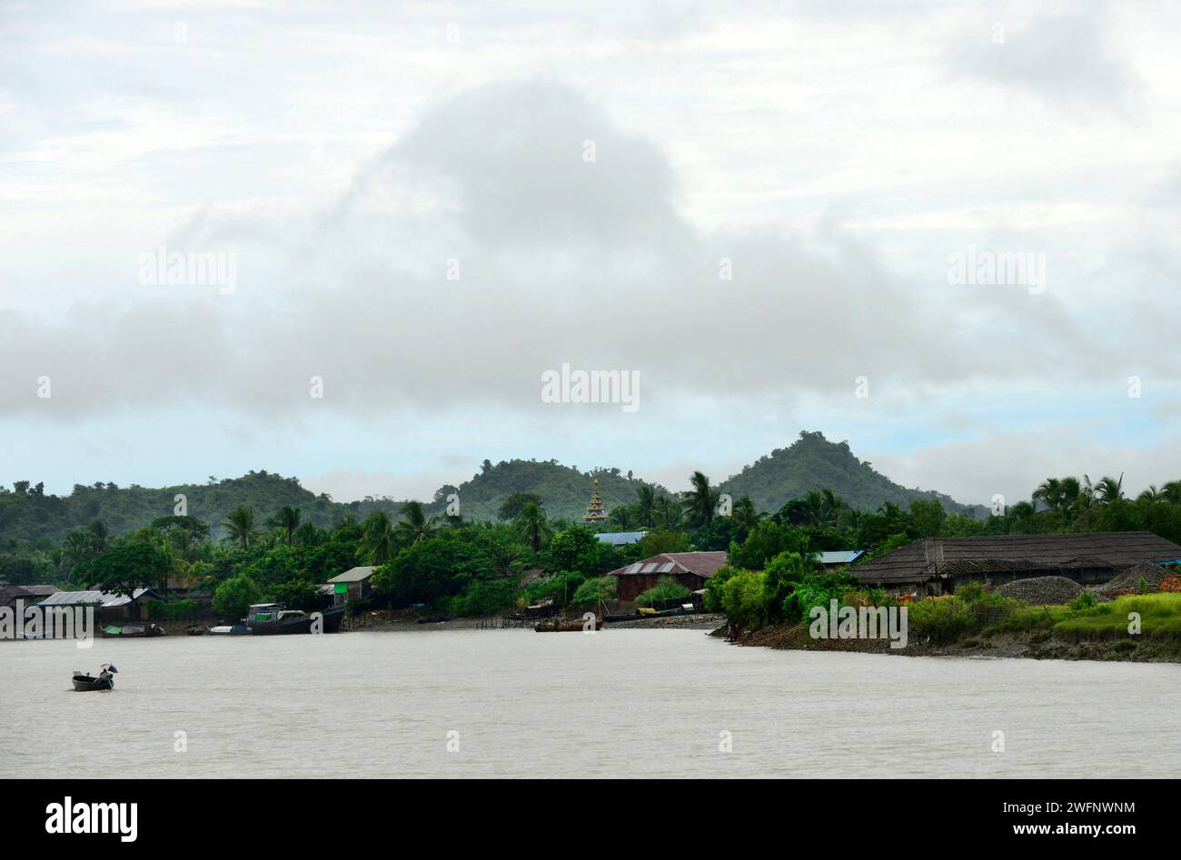 Small villages along the rivers in Rakhine State, Myanmar Stock Photo ...