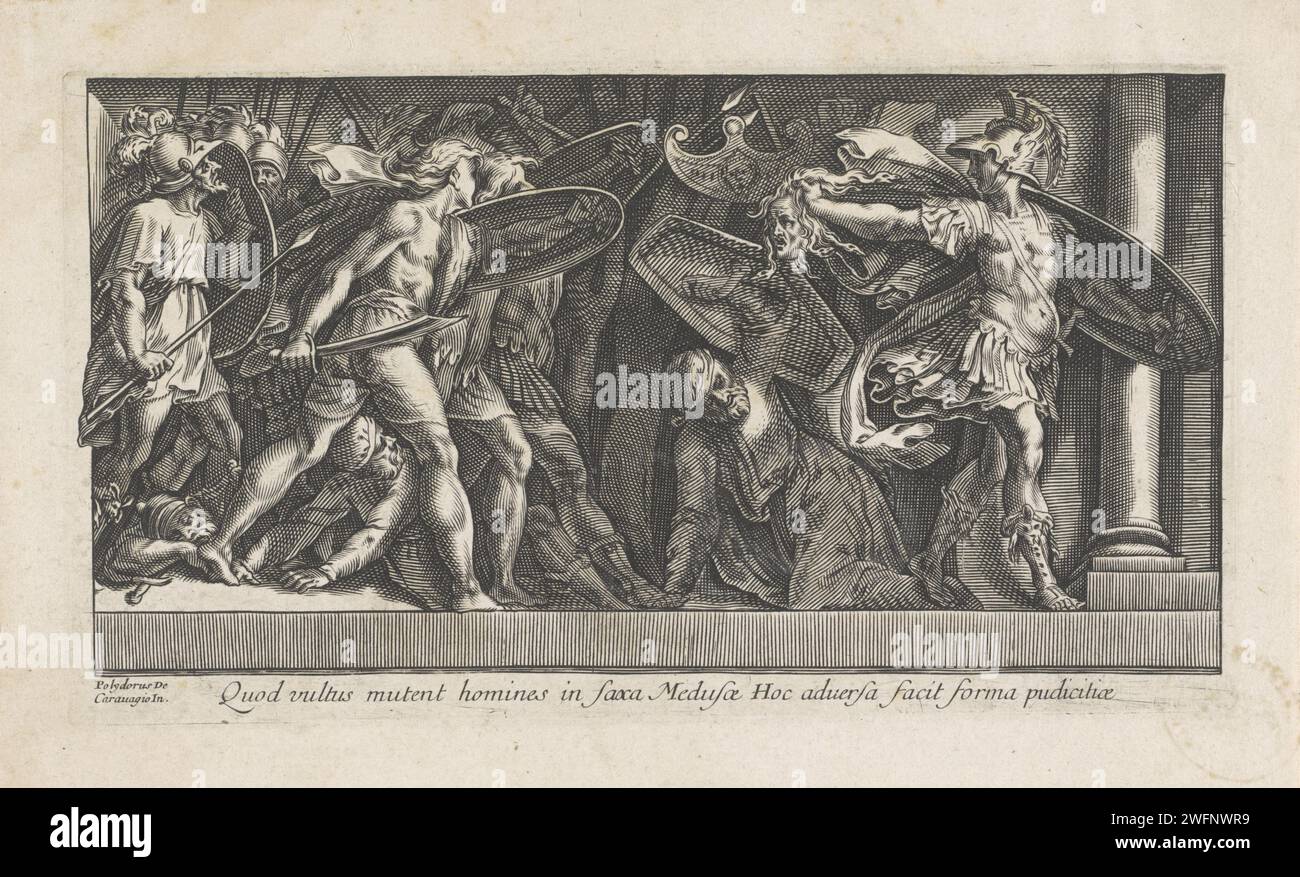 Phineus and his followers changed to stone, Cherubino Alberti (Possible ...