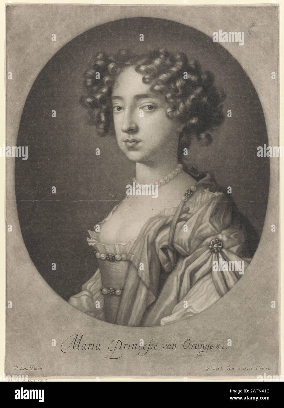 Portret van Maria II Stuart, Gerard Valck, after Peter Lely (Sir), 1678 ...