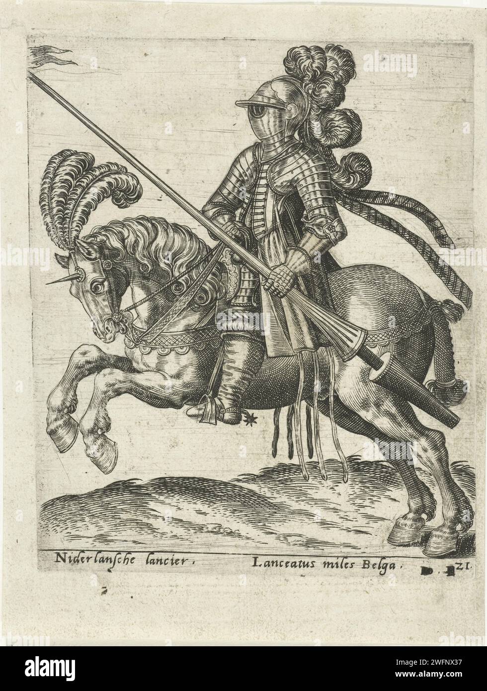 Dutch Lancer, Abraham de Bruyn (Attributed to), 1577 Horse and rider to ...