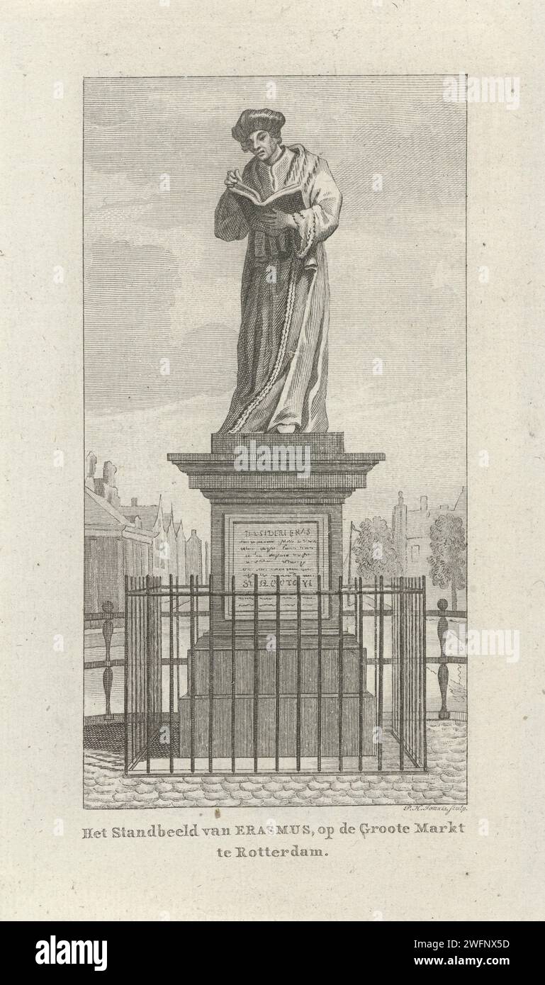 Statue of Erasmus, at Grote Markt in Rotterdam, Pieter Hendrik Jonxis ...