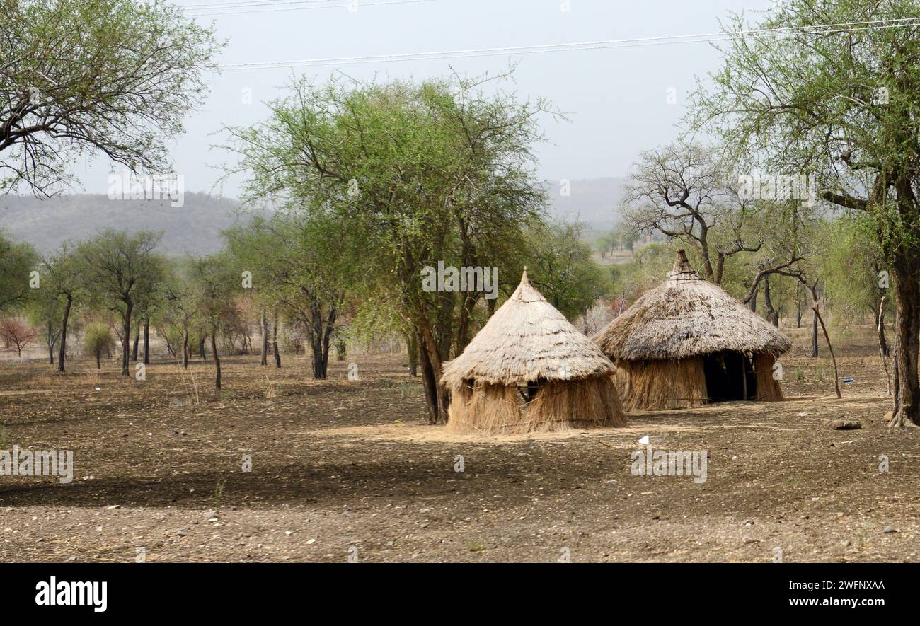 Traditional huts in small villages near Humera in Tigray, Ethiopia ...