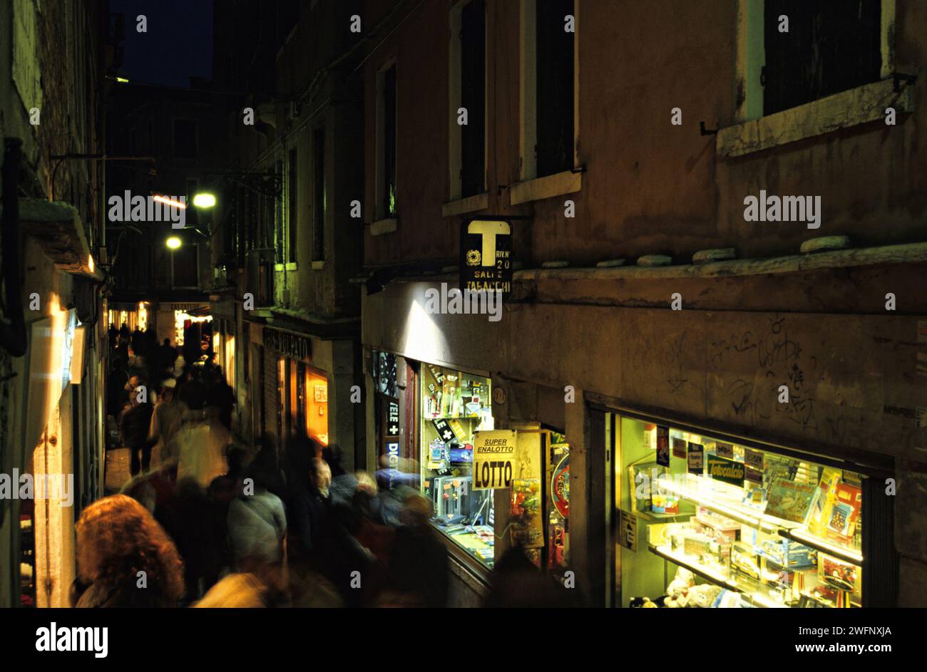 Street scene at night, Cannaregio, Venice, Italy, Europe Stock Photo ...