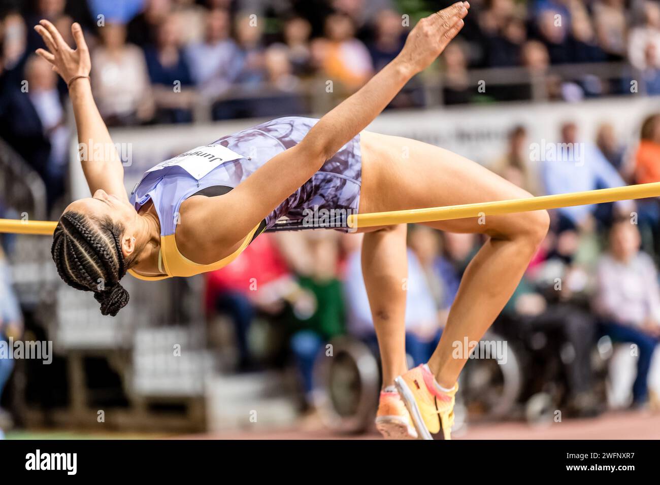 Cottbus, Germany. 31st Jan, 2024. Athletics: International high jump ...