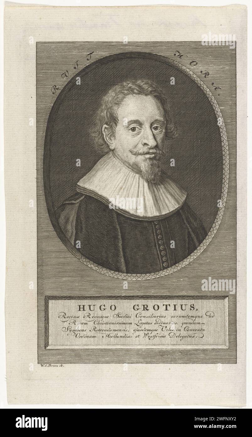 Portrait of Hugo de Groot, Willem de Broen, c. 1705 - in or before 1748 ...