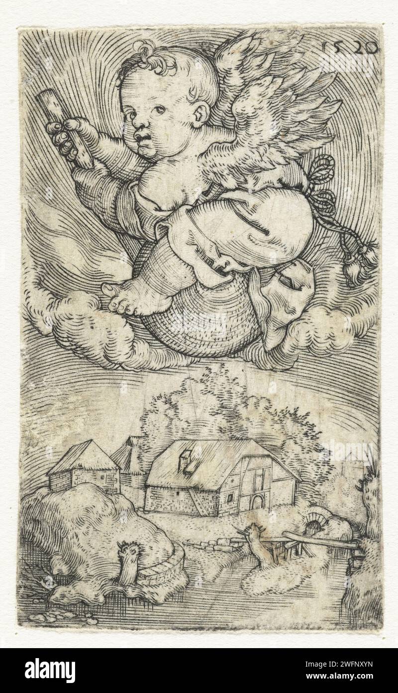 Flying angel engraving hi-res stock photography and images - Alamy