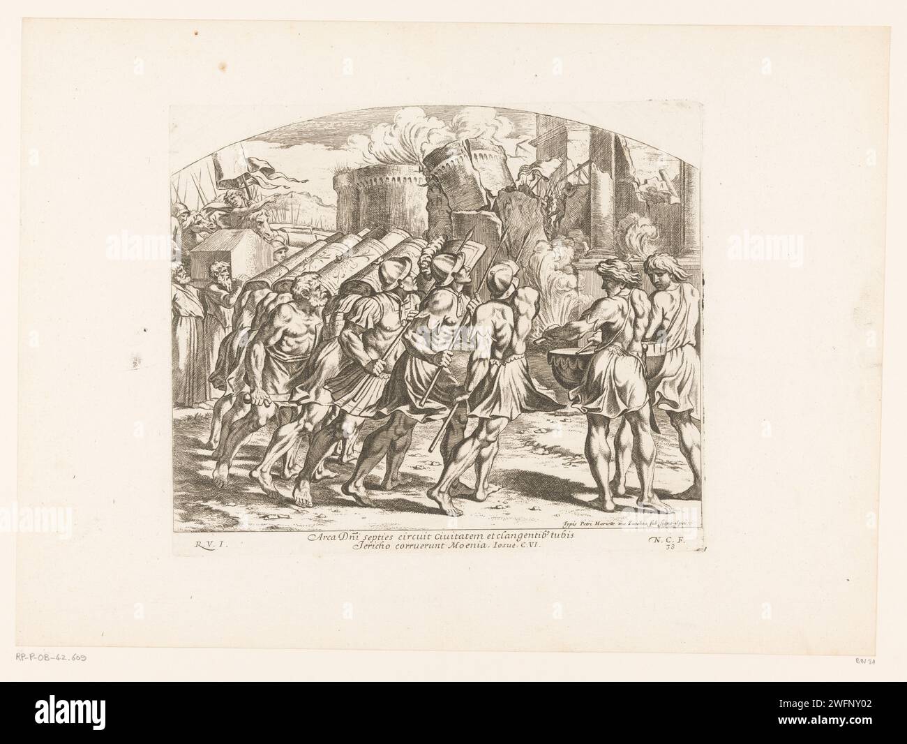 Fall of Jericho, Nicolas Chaperon, After Rafaël, 1649 print print maker ...