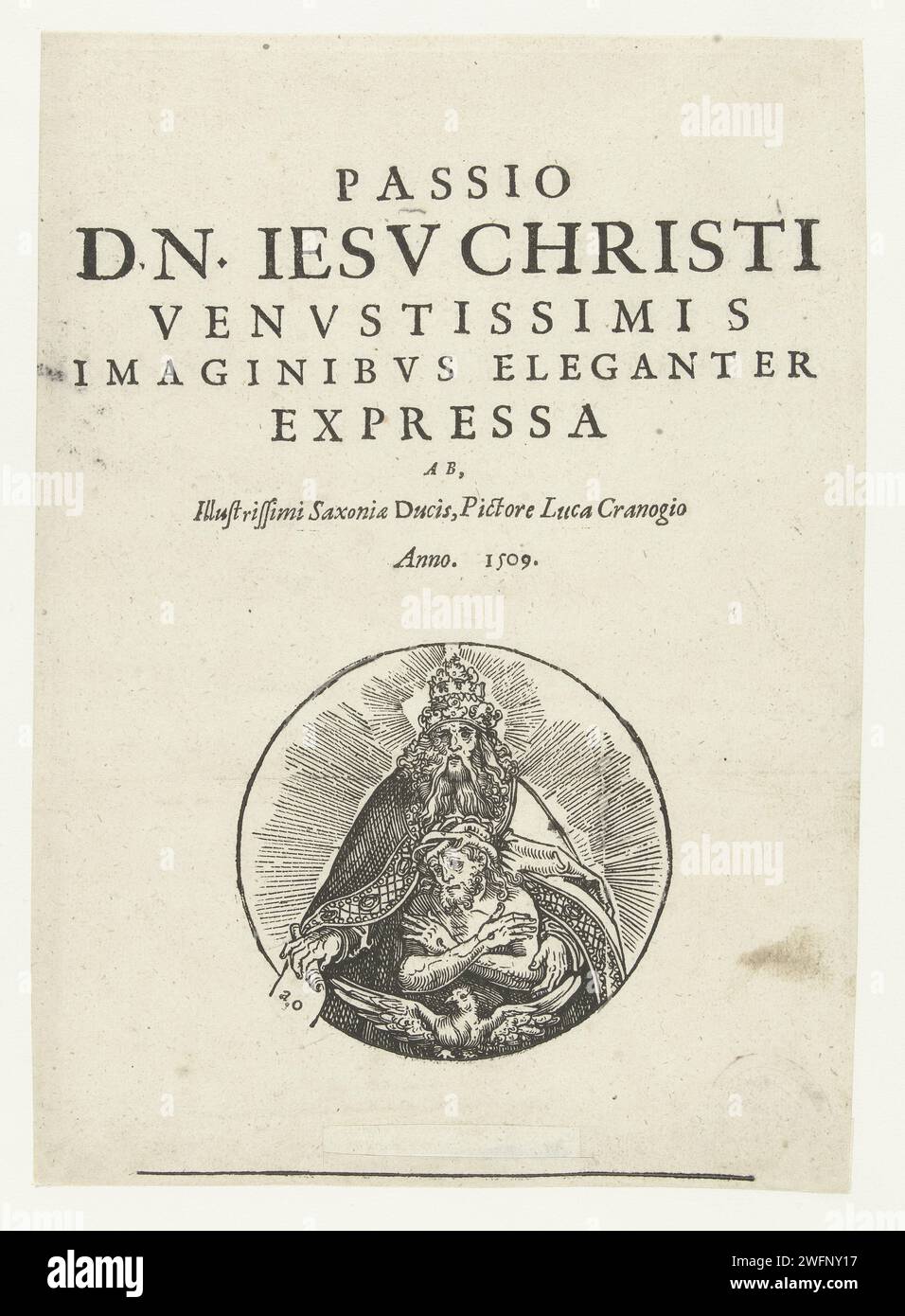 Title page with text and trinity, Lucas Cranach (I), 1616 print Title ...