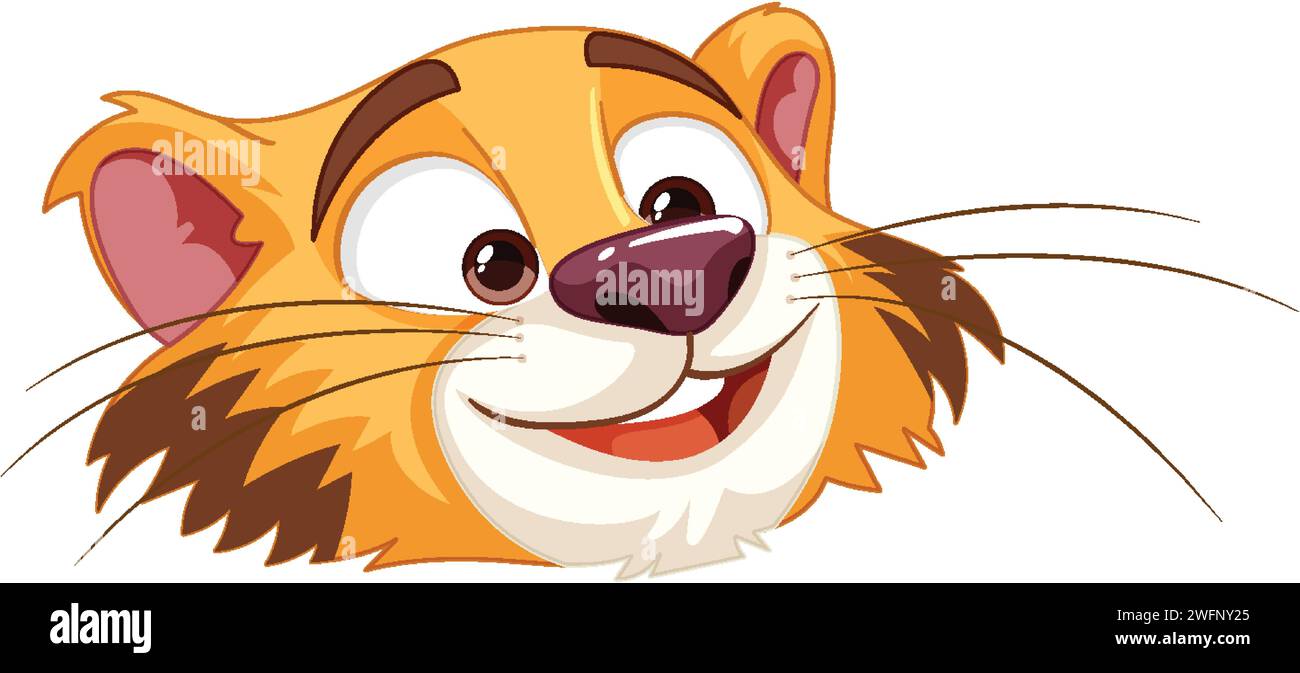 Vector illustration of a smiling tiger character Stock Vector Image & Art - Alamy