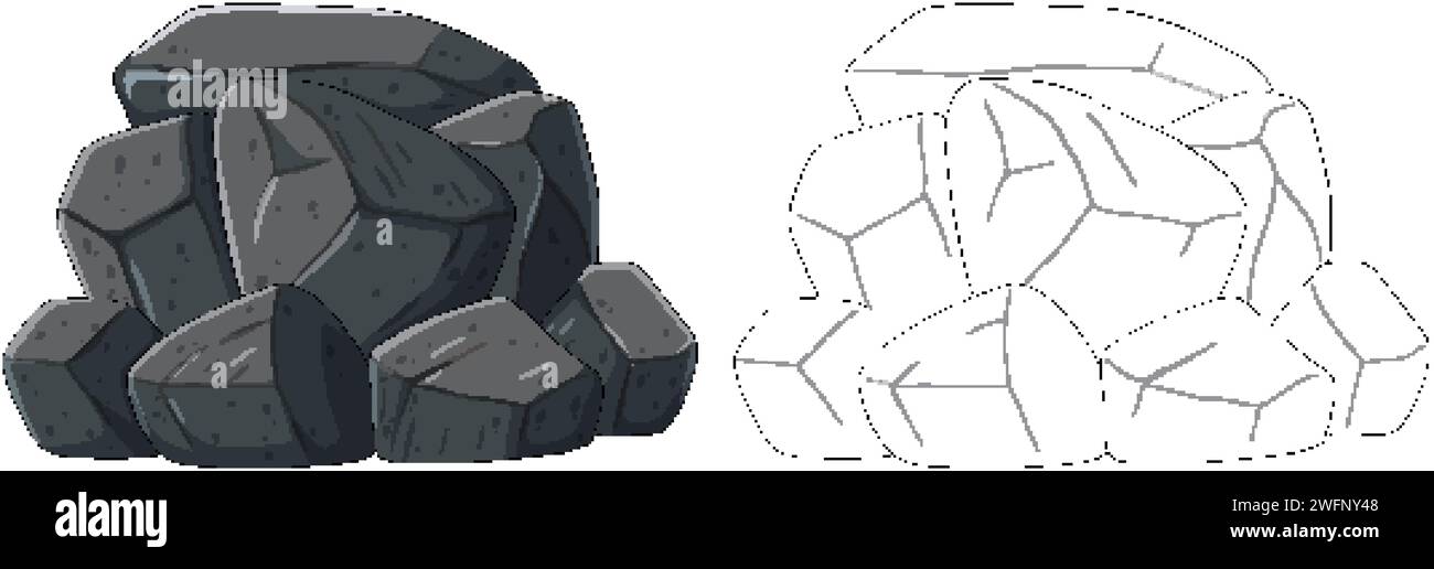 Two sets of boulders in grayscale vector art Stock Vector Image & Art ...