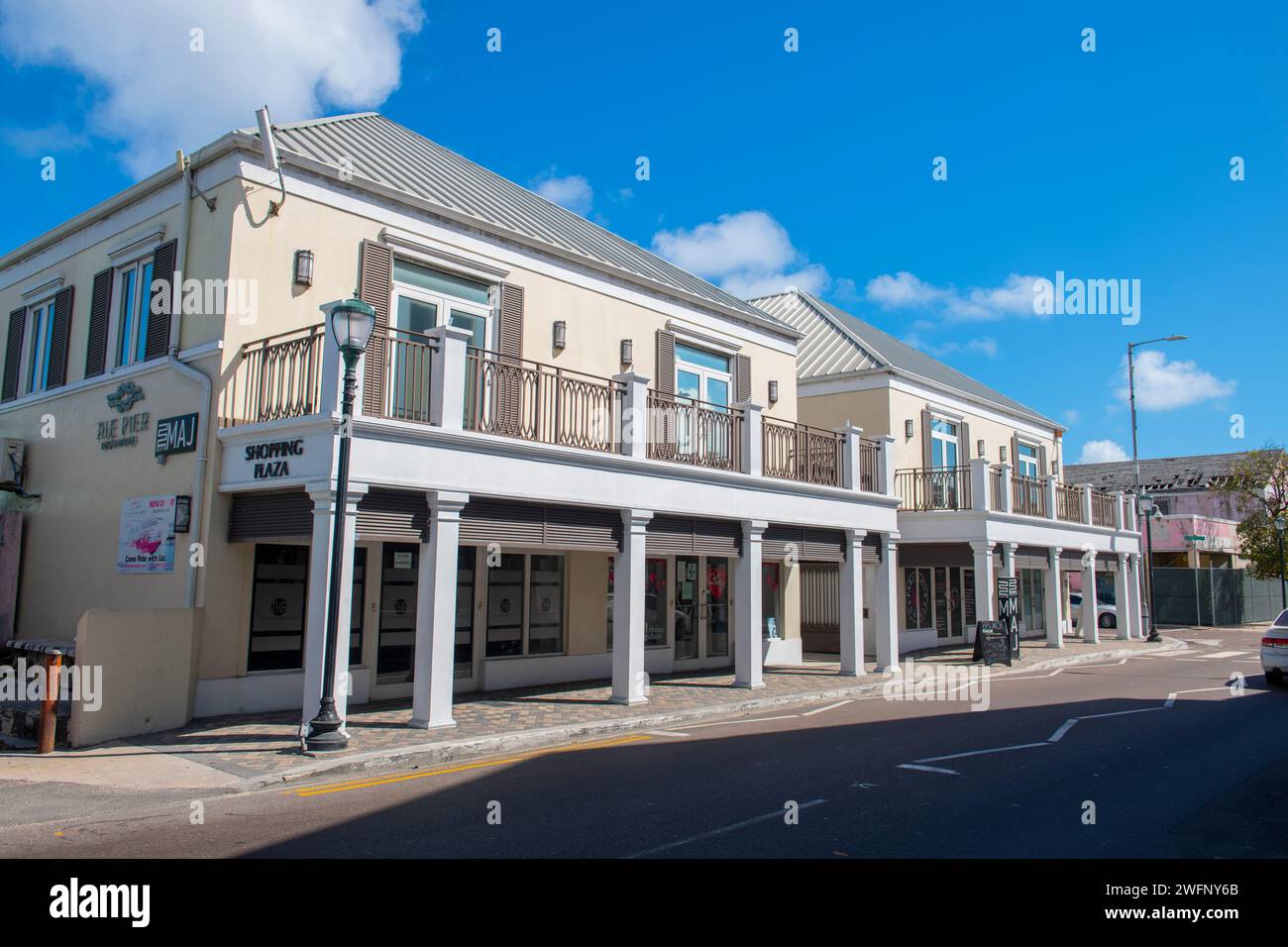 Historic commercial building on Bay Street in historic downtown Nassau ...