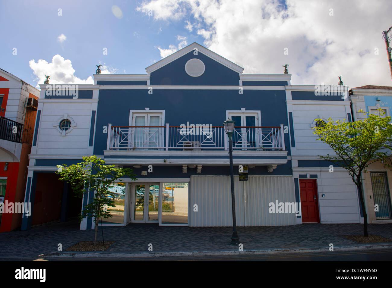 Historic commercial building on Bay Street in historic downtown Nassau ...