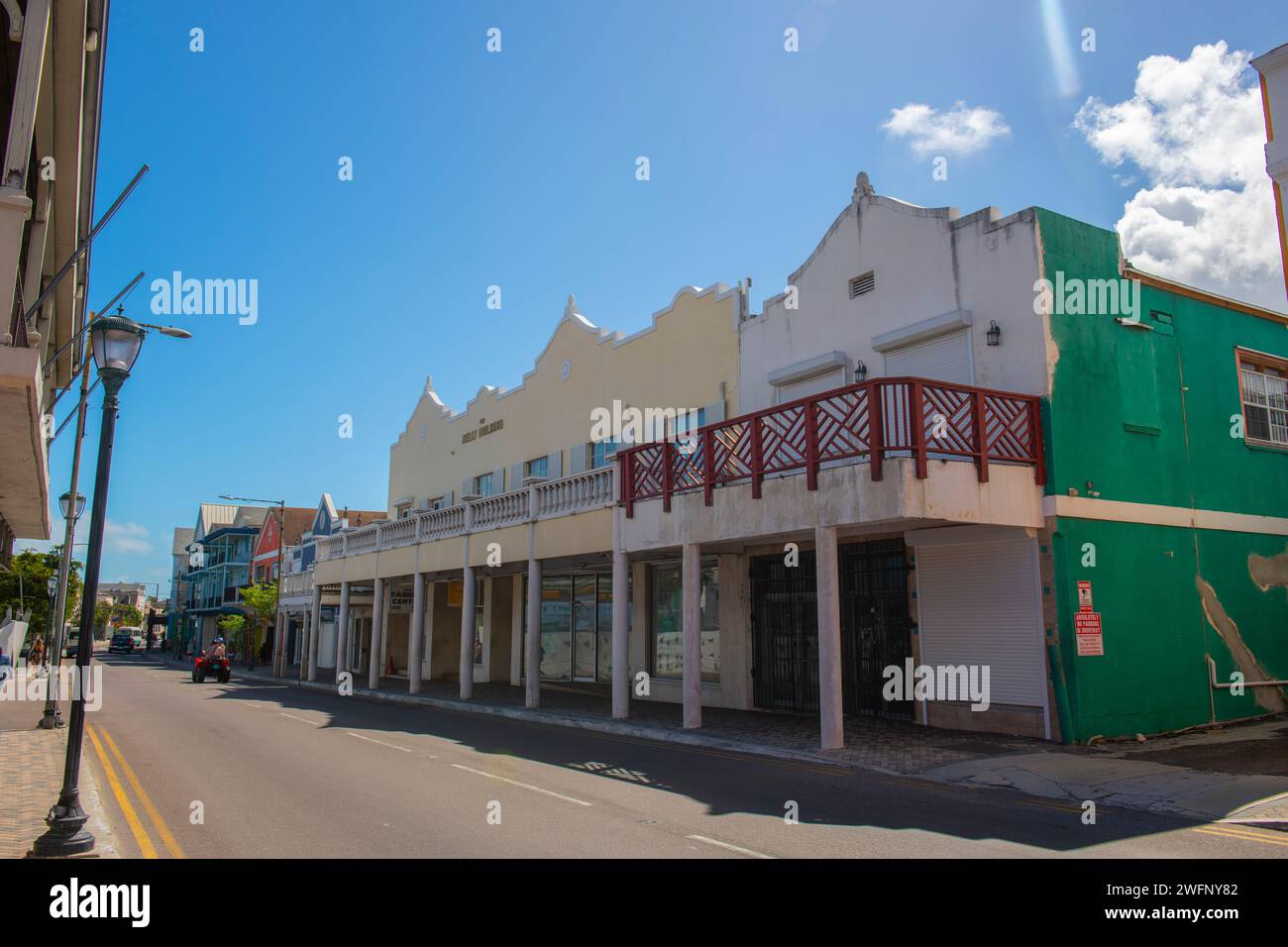 Historic commercial building on Bay Street in historic downtown Nassau ...