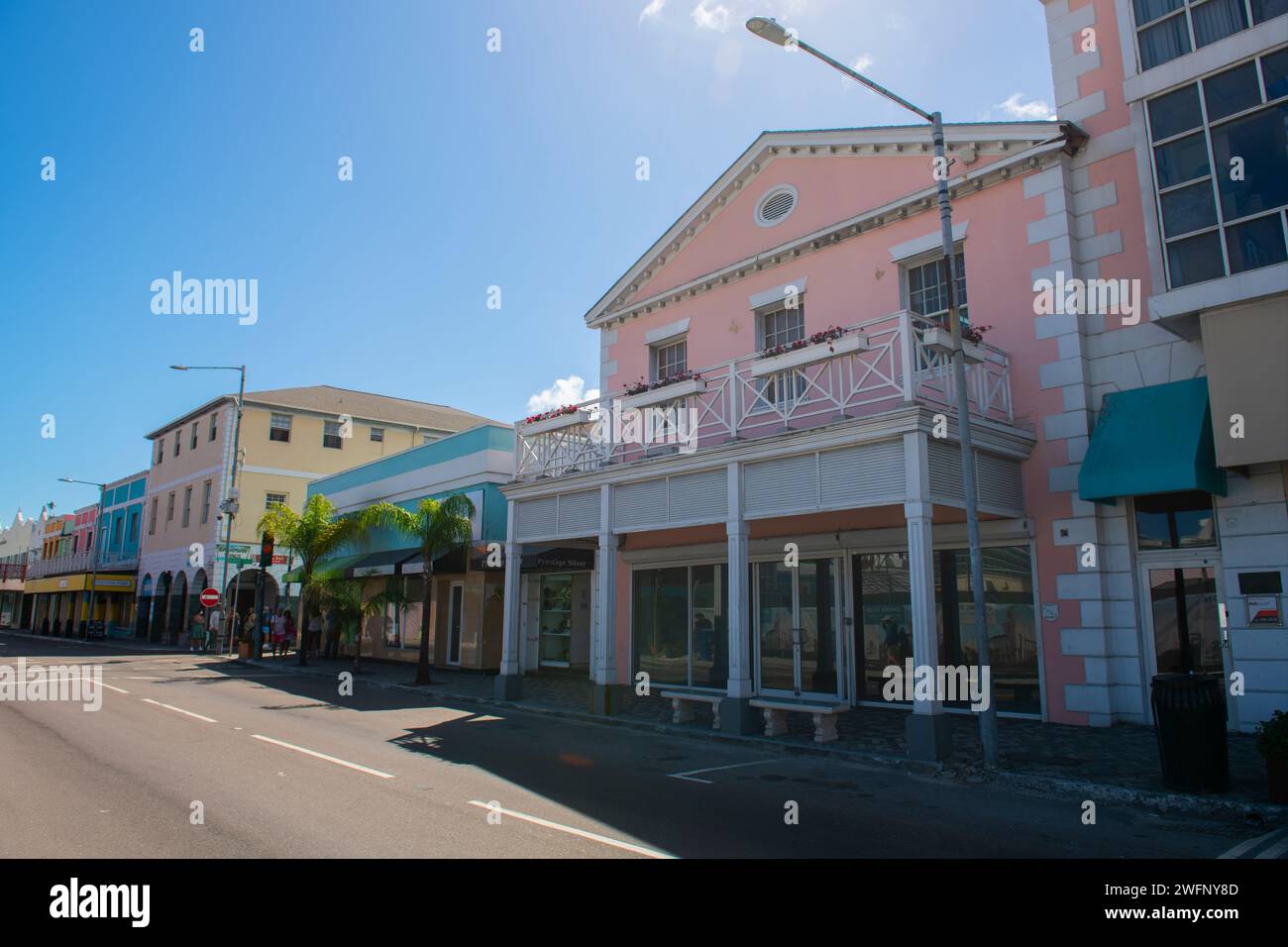 Historic commercial building on Bay Street in historic downtown Nassau ...