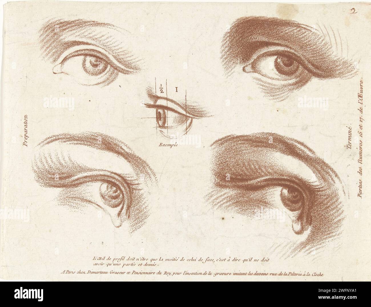 Study sheet with examples of eyes, Gilles Demarteau, 1732 - 1776 print ...