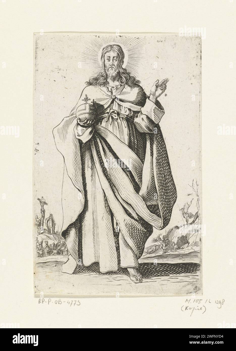 Christus als Salvator Mundi, anonymous, after Jacques Callot, 1631 ...