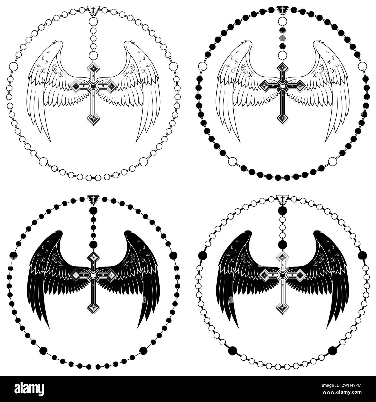 Winged seraphim Black and White Stock Photos & Images - Alamy