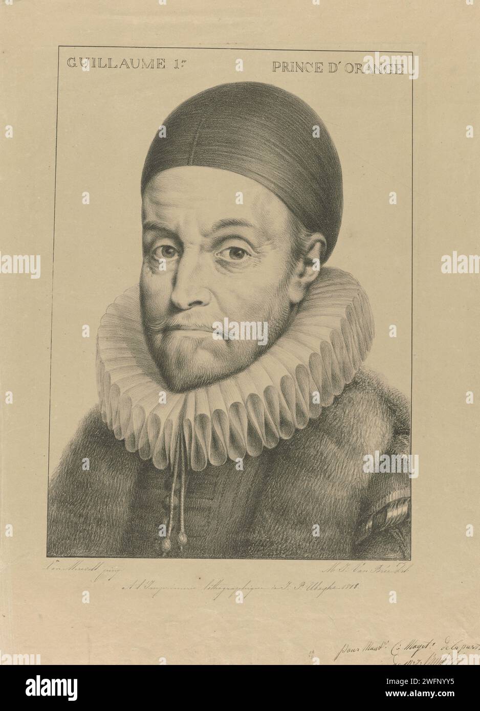 Portrait of Willem I, Prince of Orange, Mattheus Ignatius van Bree, after Michiel Jansz van ...
