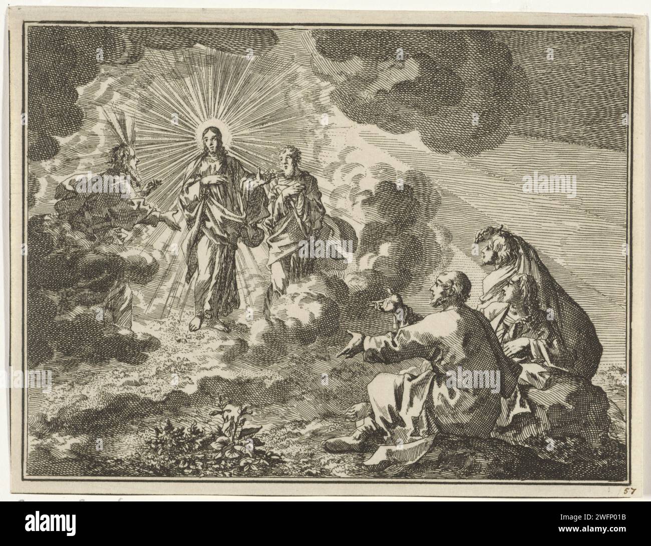 Glorification of Christ, Jan Luyken, 1712 print Amsterdam paper etching ...