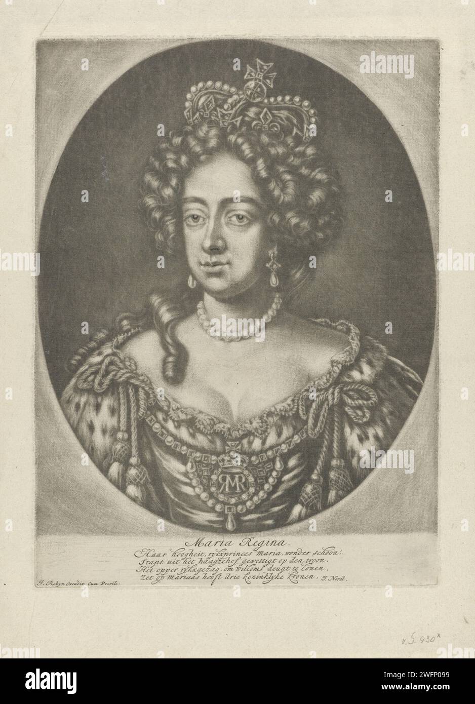 Portrait of Maria II Stuart, Anonymous, 1688 - c. 1707 print Portrait ...