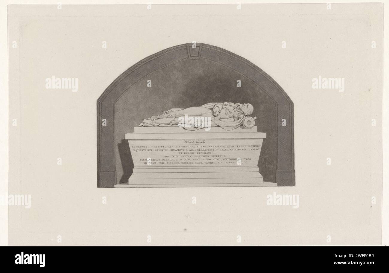 Graf monument Jan Hendrik van Kinsbergen, Johannes Philippus Lange, After Gabriel (ca. 1845 ...
