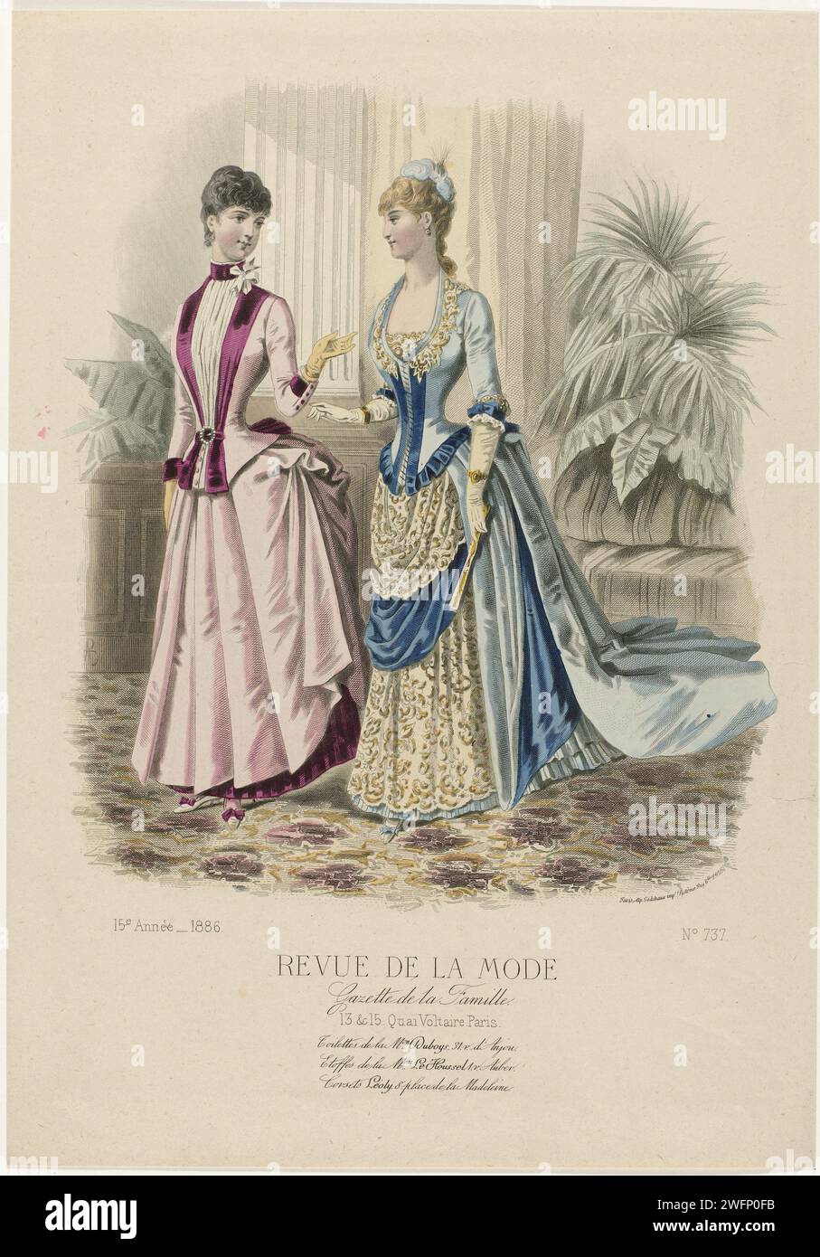 Fashion review, family gazette, 1886, 15th year, No. 737: toilets of ...