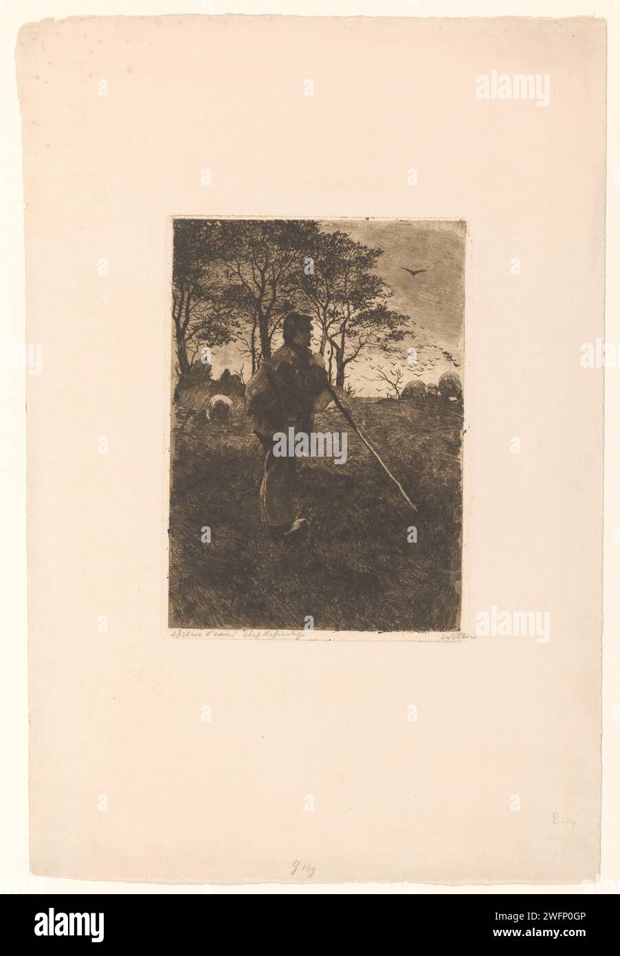 Schaapherder who leans on his staff, Willem Witsen, 1906 print ...