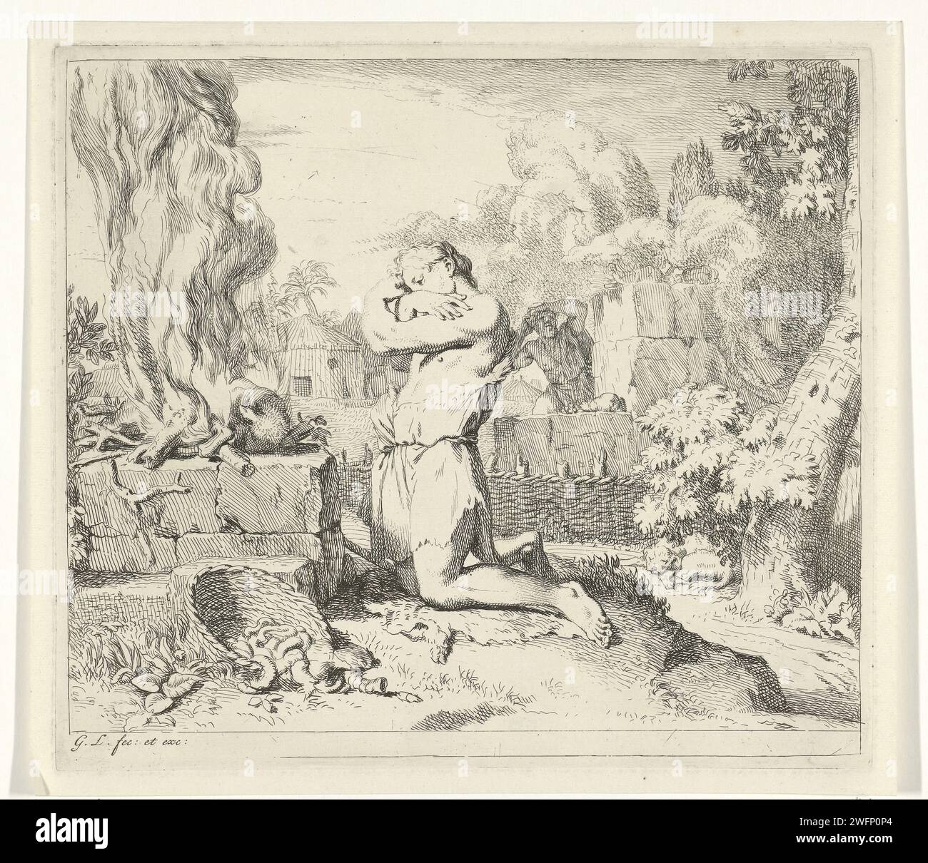 Offer from Cain and Abel, Gerard de Lairesse, 1665 print Cain and Abel ...