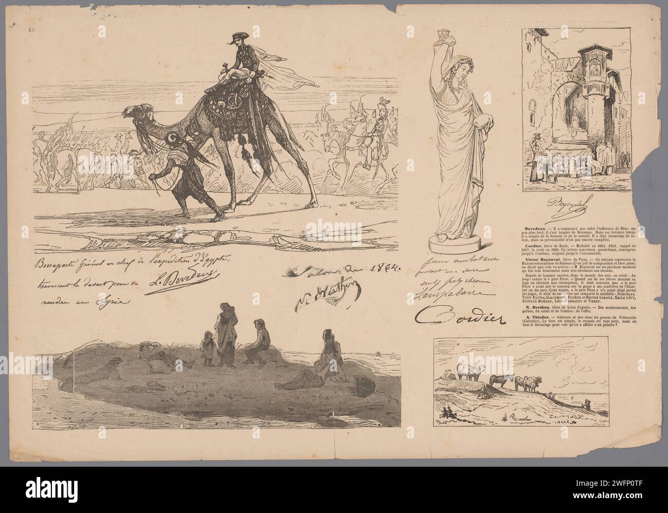 Napoleon I Bonaparte in Egypt, sculpture, cityscape, landscape with ...