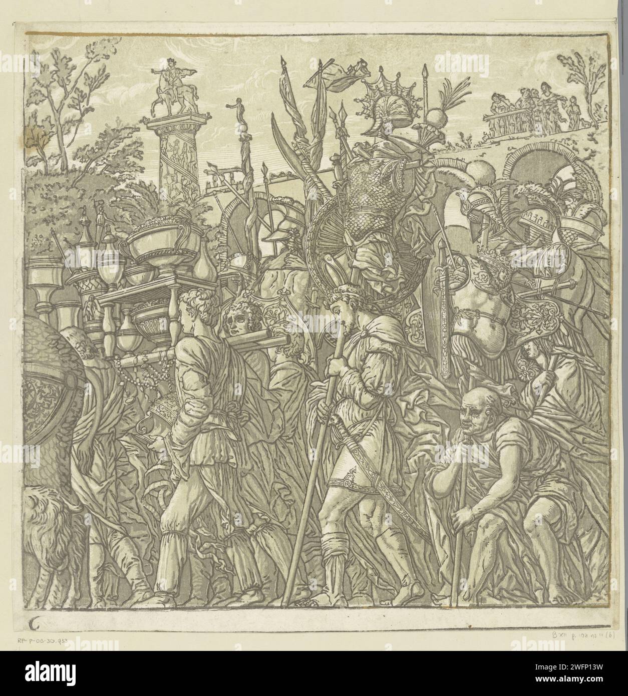 TRIOMFTOCHT van Julius Caesar, Andrea Andreani, After Bernardo Malpizzi ...