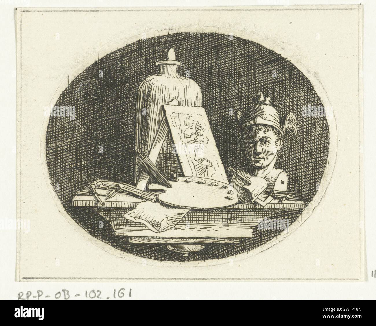 Still life with palette, painting and bust of Mercury, 1778 - 1838 ...