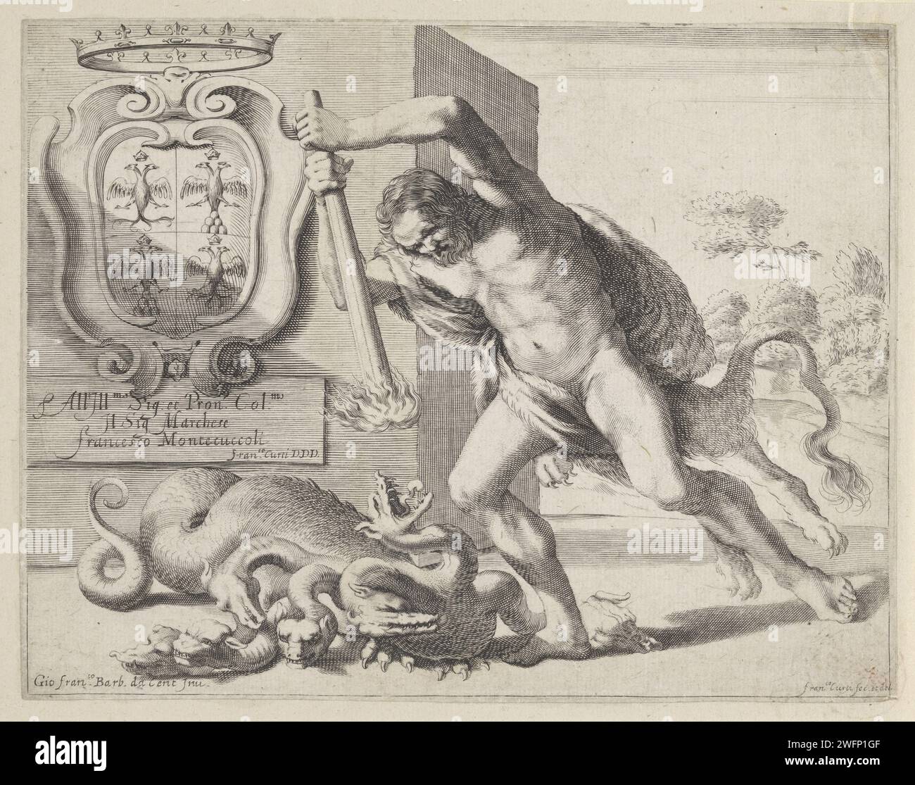 Hercules in Hydra Van Lerna, Francesco Curti, After Guercino, 1613 ...