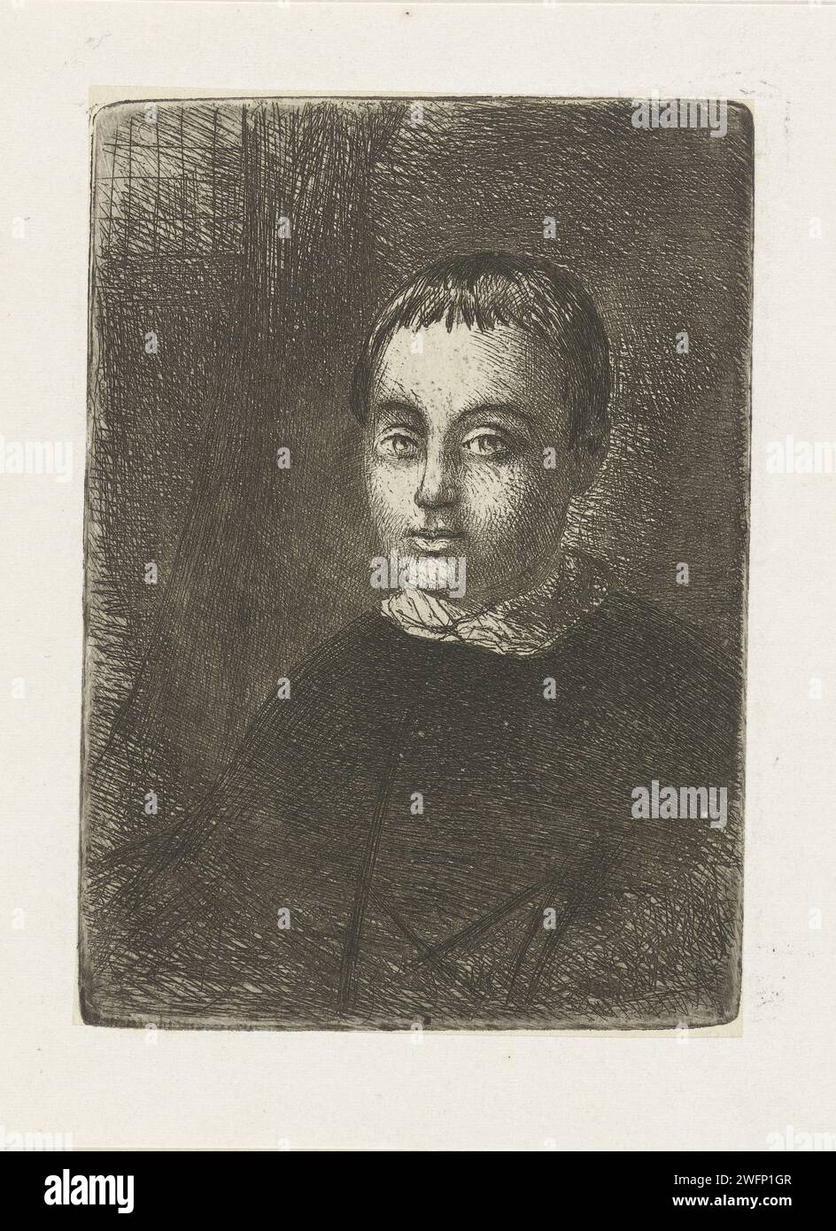 Portrait of a boy, Huib van Hove BZ, 1824 - 1864 print Bust to the left ...