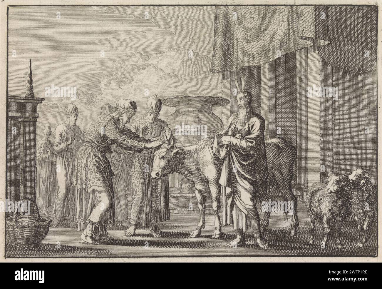 Aaron blesses the sacrifice, Jan Luyken, 1703 print Print Maker ...