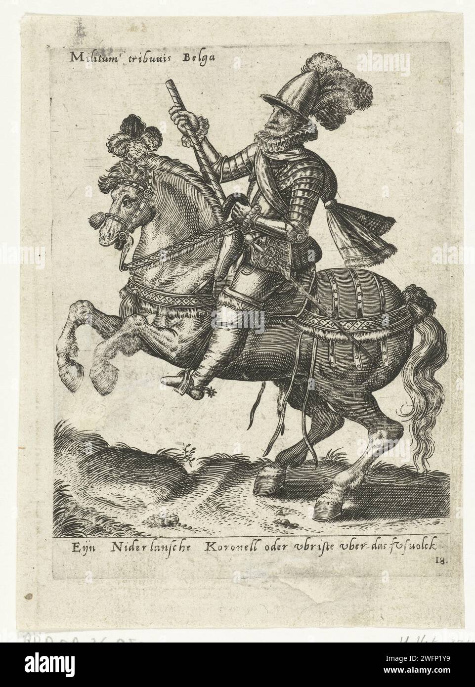 Dutch rider commander, Abraham de Bruyn (attributed to), 1577 Horse and ...