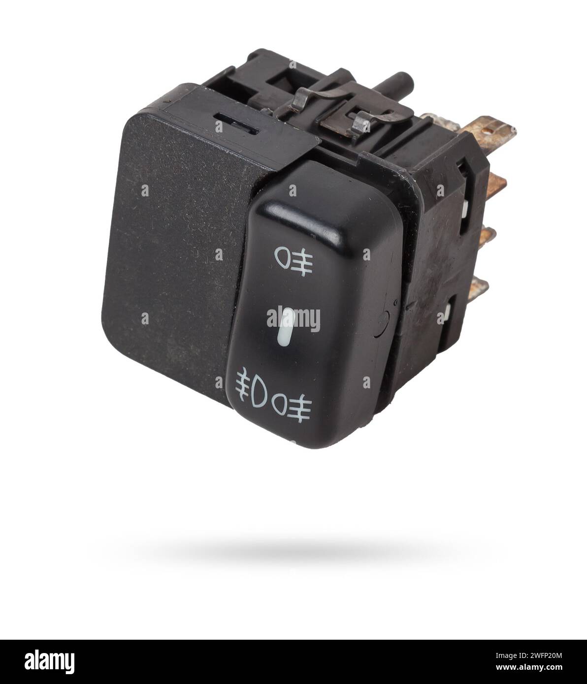 Close-up on the headlight switch control buttons and automatic adjust ...