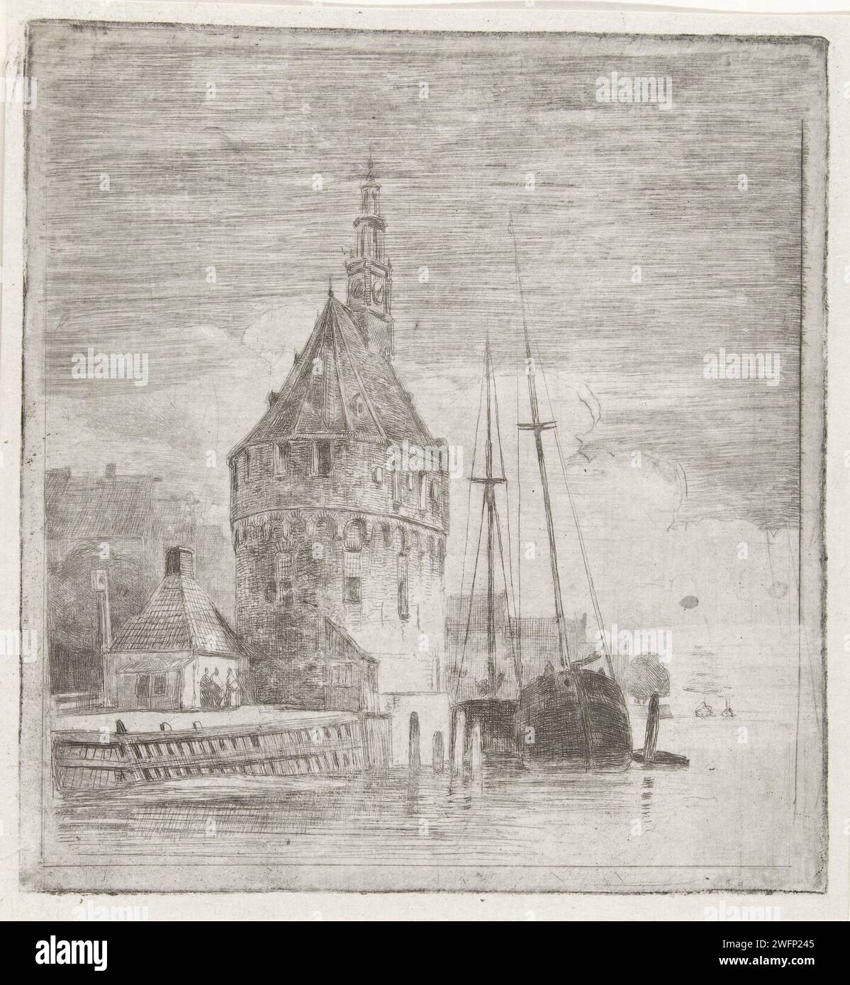 Tower on the water, Lambertus Hardenberg (1822-1900), c. 1837 - 1900 ...