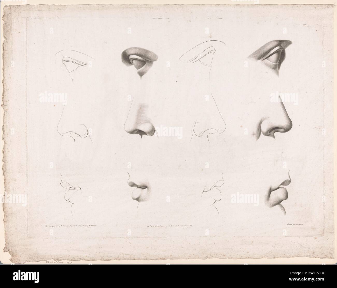Twelve studies of eyes and noses, J.F. Cazenava, After Frères Lemire ...