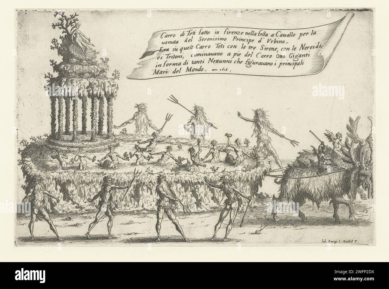 Party in Florence: Thetis floats, Jacques Callot, After Giulio Parigi ...