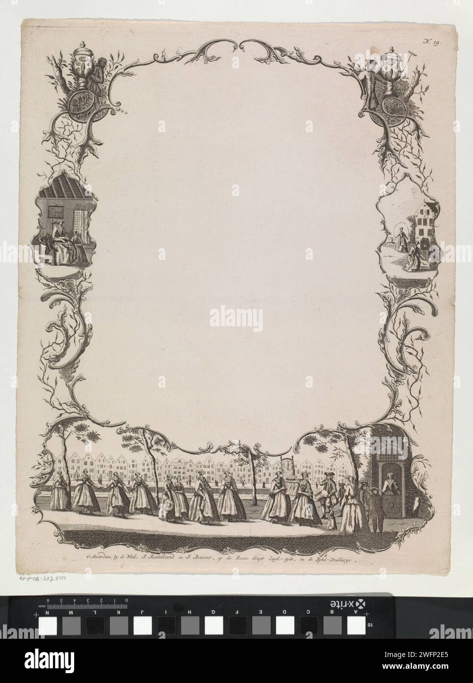 Wish letter with a group of women on the street, 1767 - 1779 print Wish ...