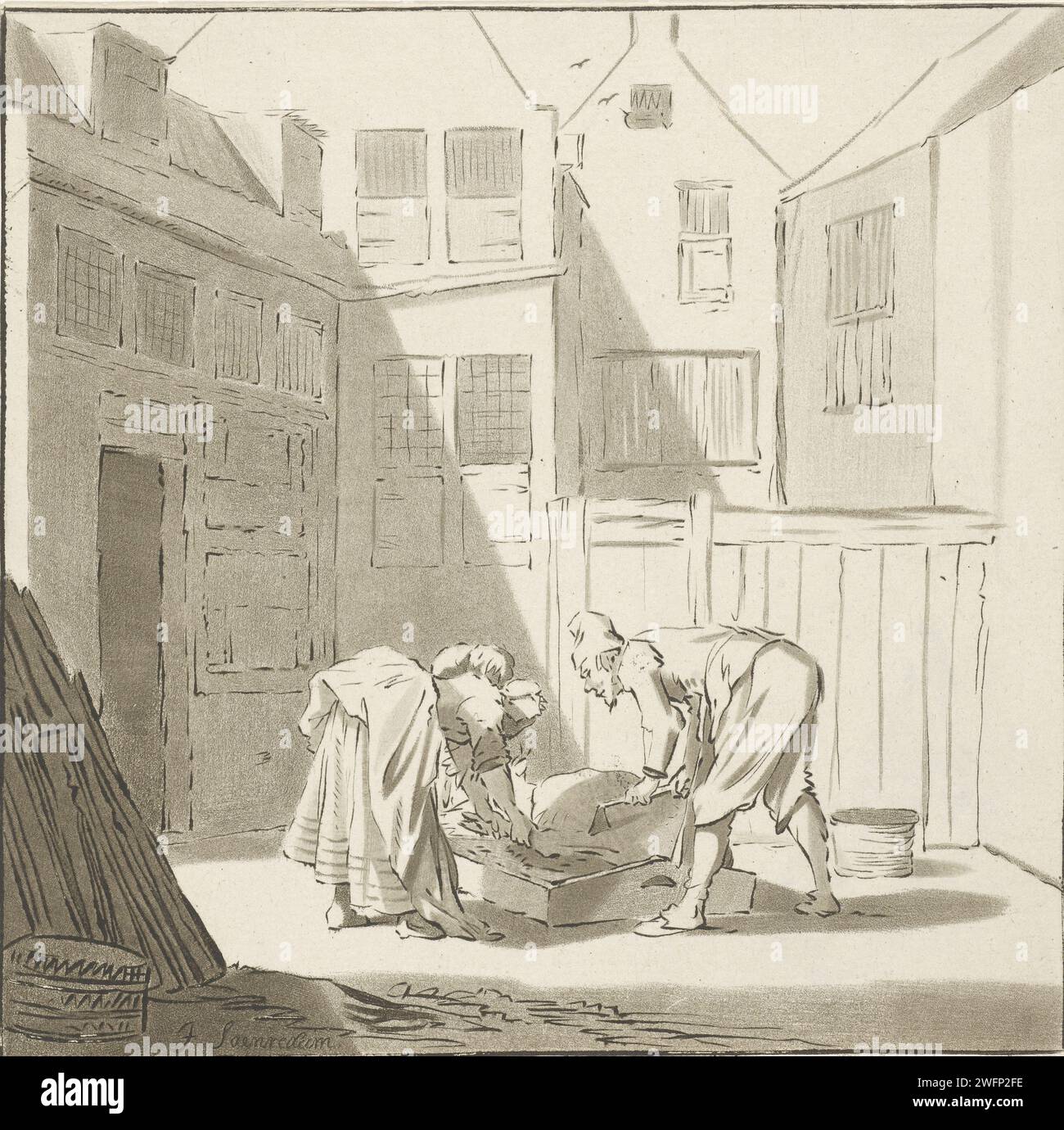 Varkenslacht, Cornelis Ploos van Amstel, after Jan Saenredam, 1778 ...