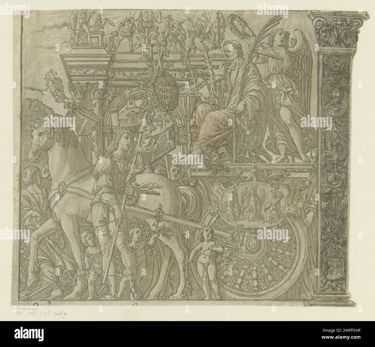 TRIOMFTOCHT van Julius Caesar, Andrea Andreani, After Bernardo Malpizzi ...